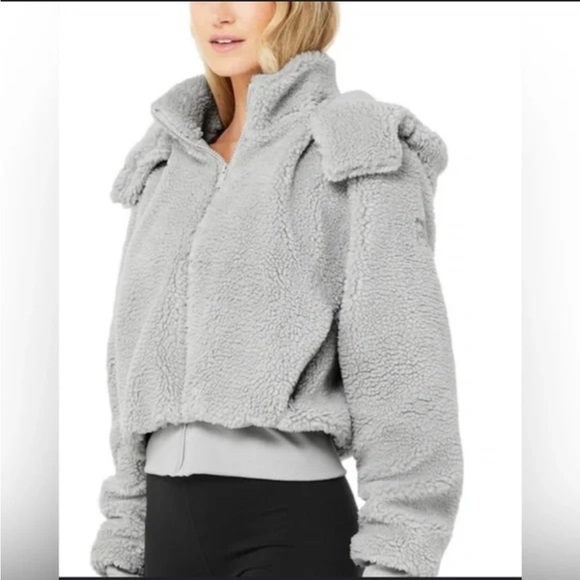 ALO Yoga | Jackets & Coats | Alo Yoga Foxy Sherpa Jacket Grey | Poshmark